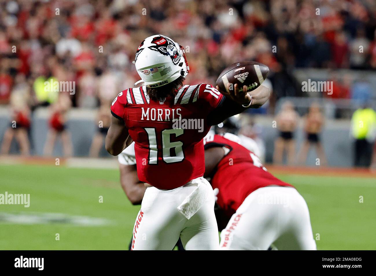 North Carolina State quarterback MJ Morris (16) throws the ball against ...