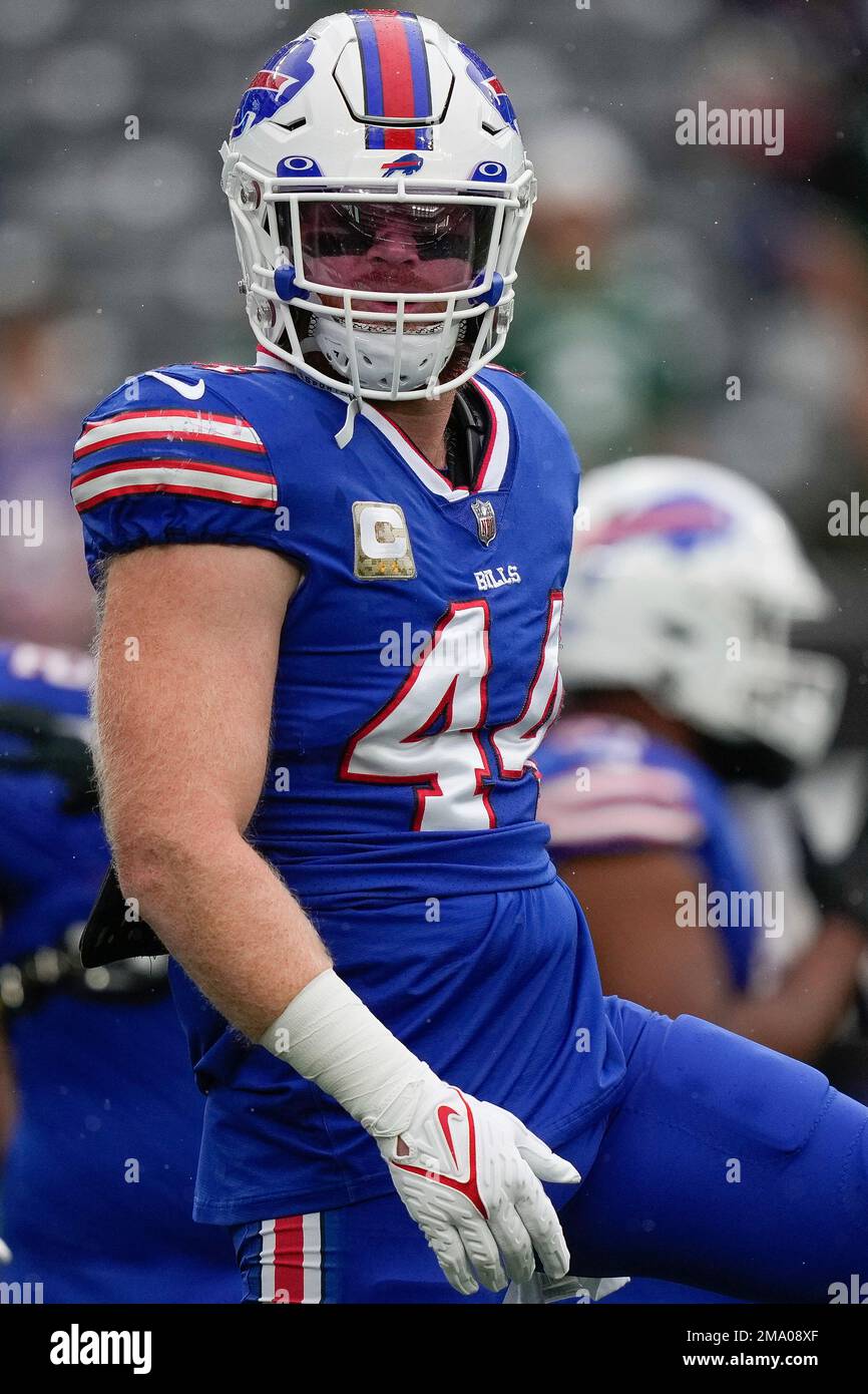 Buffalo Bills linebacker Tyler Matakevich (44) warms up before an NFL ...