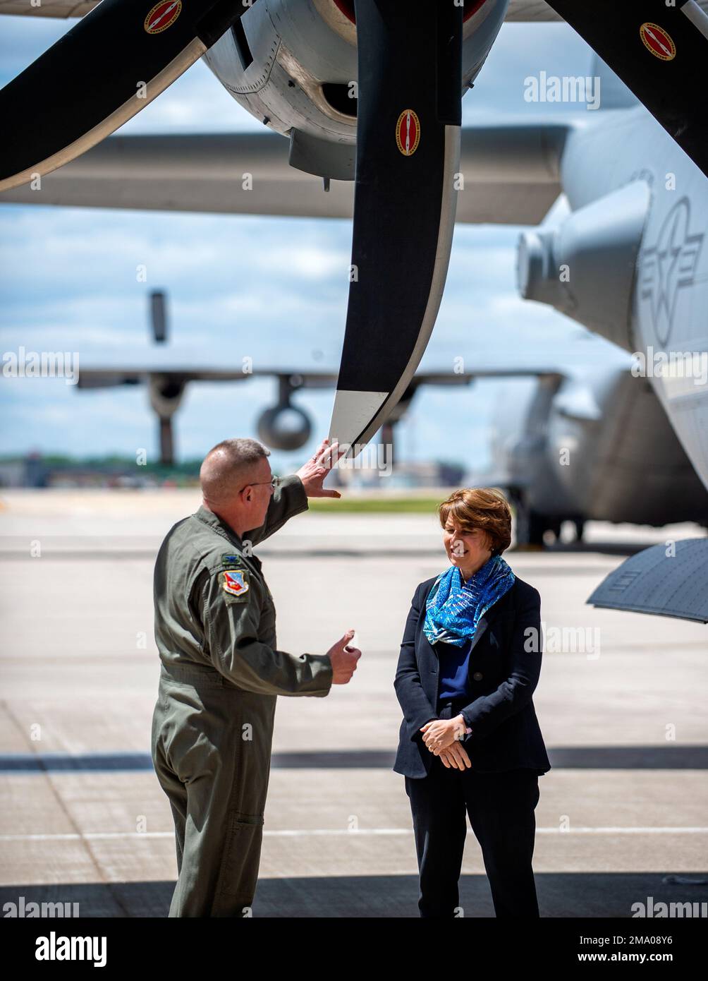 U.S. Air Force Col. James Cleet, Commander, 133rd Airlift Wing, and U.S ...