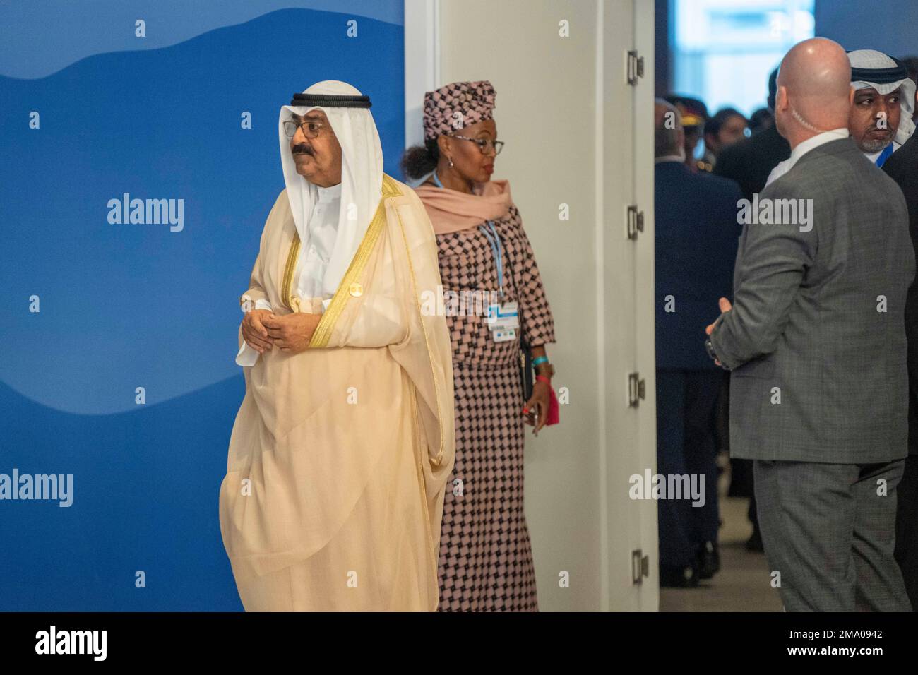 Kuwaiti Crown Prince Mishal Al-Ahmad Al-Jaber Al-Sabah, left, arrives ...