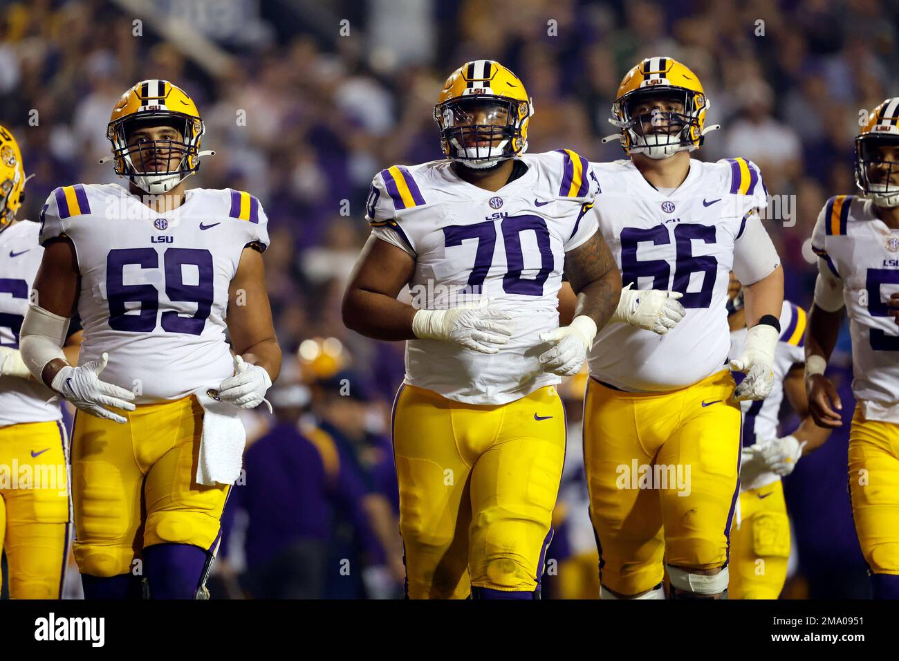 LSU offensive lineman Miles Frazier (70) during the second half of an NCAA college football game ...