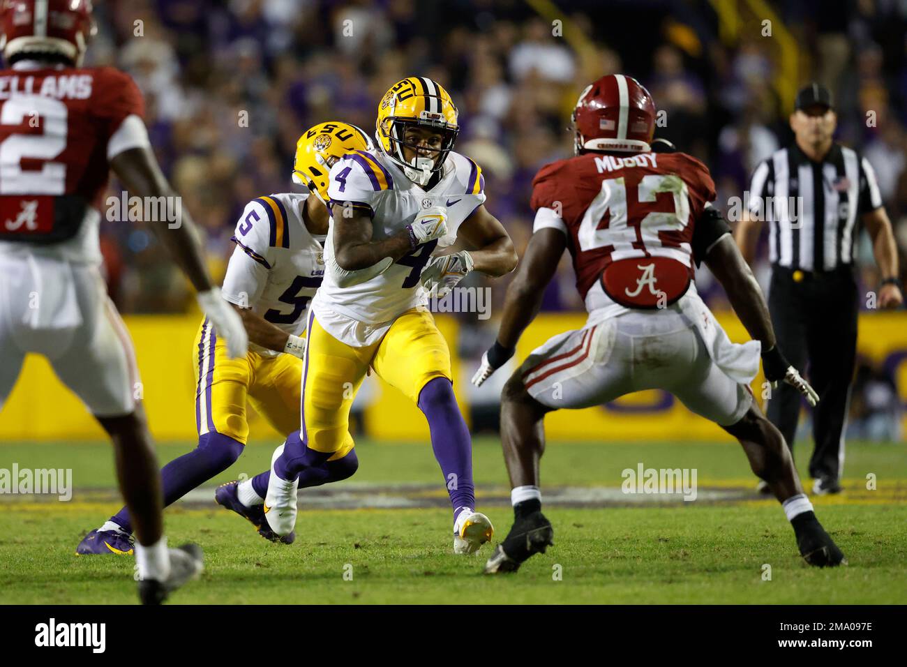 LSU running back John Emery Jr. (4) during the first half of an NCAA ...