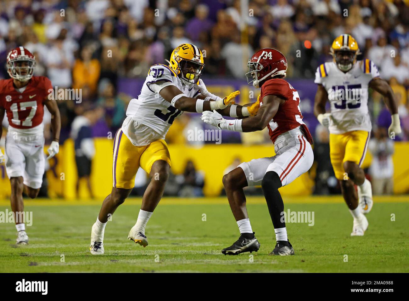 LSU linebacker Greg Penn III (30) during the second half of an NCAA ...