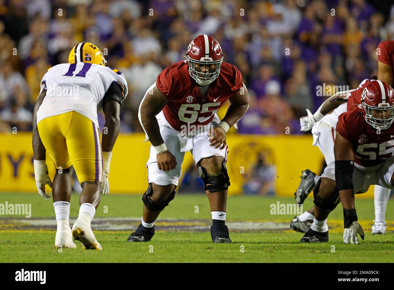 Alabama offensive lineman JC Latham (65) during the first half of an ...