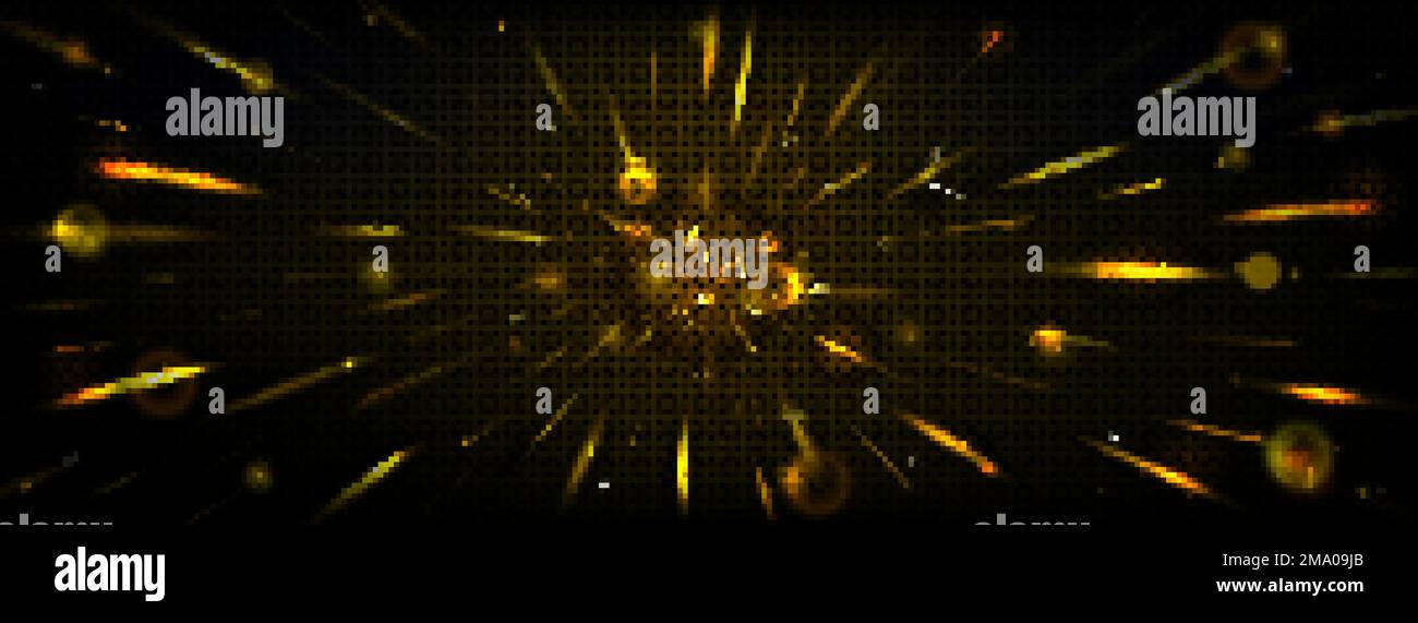 Sparks in motion with blur and bokeh, speed light effect. Flare with ...