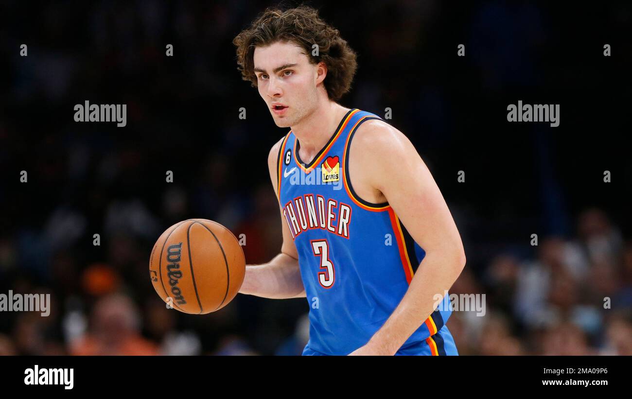 Oklahoma City Thunder guard Josh Giddey in the second half of an NBA ...