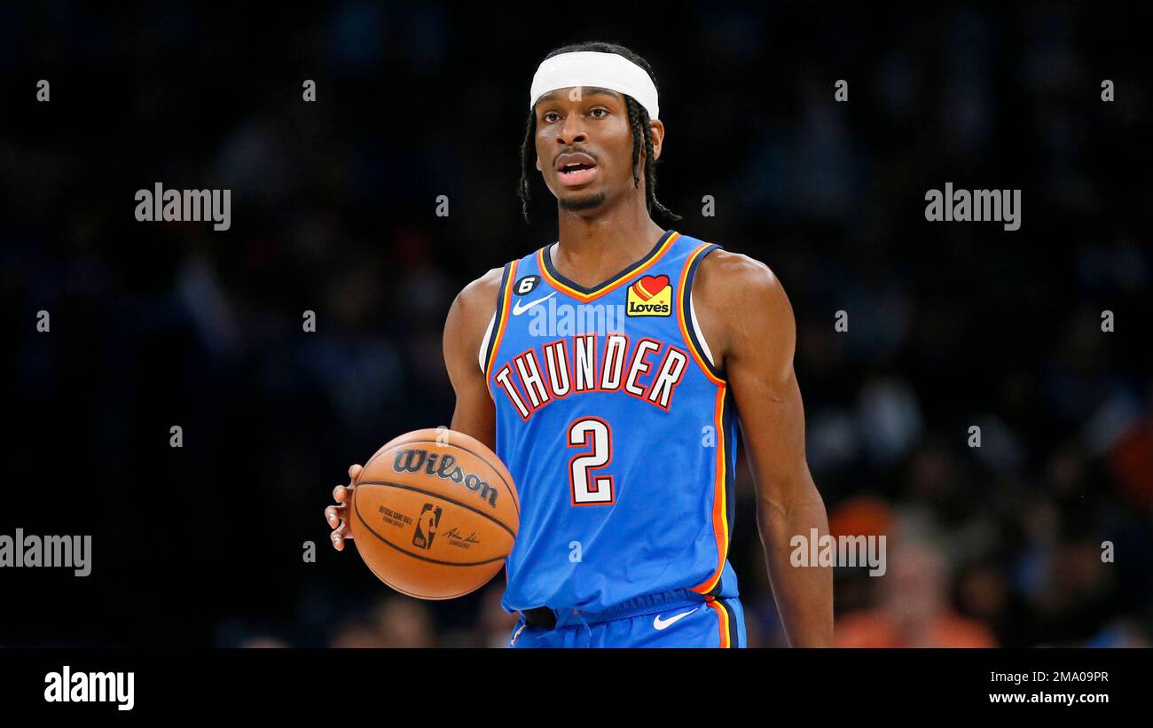 Oklahoma City Thunder guard Shai Gilgeous-Alexander in the second half ...