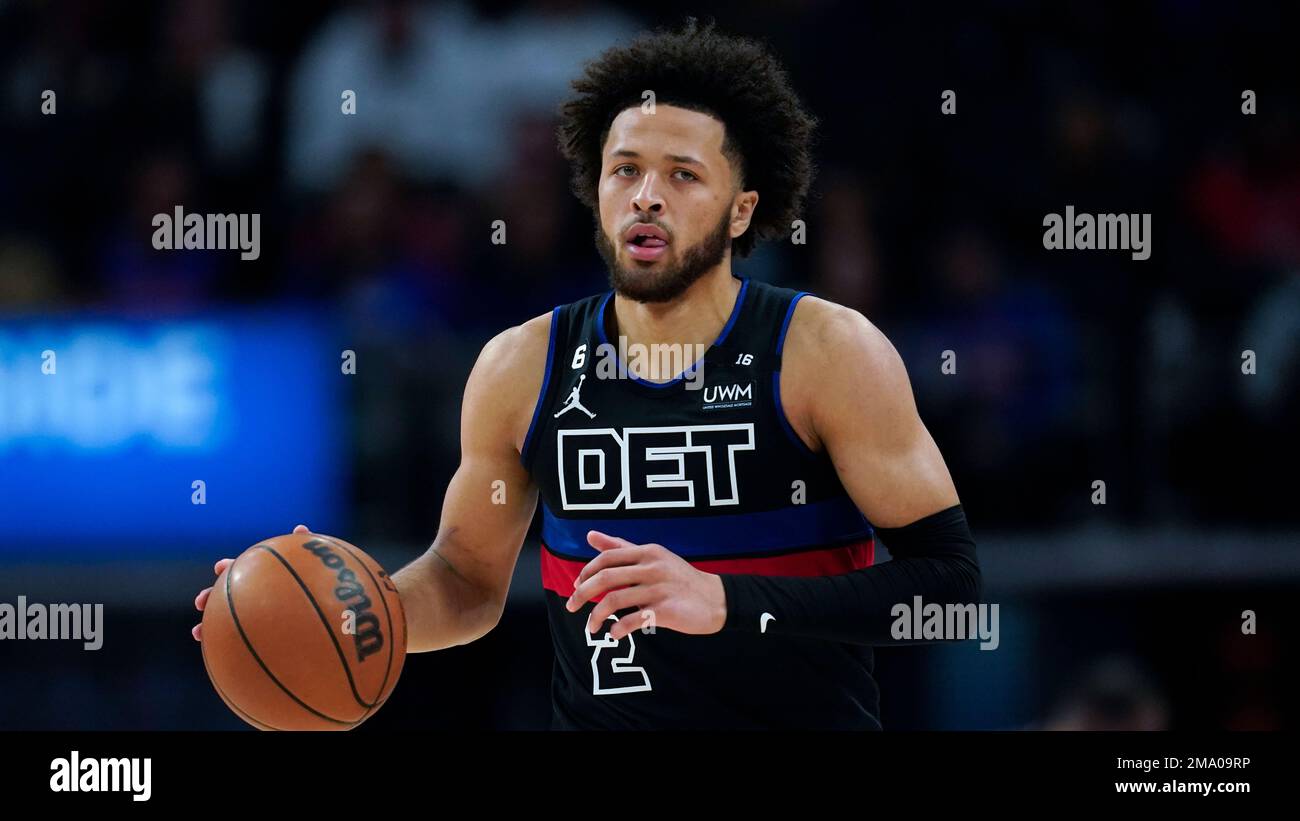 Detroit Pistons guard Cade Cunningham (2) plays against the Cleveland ...