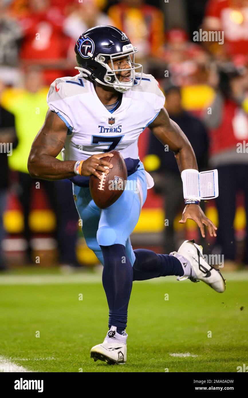 Tennessee Titans quarterback Malik Willis scrambles away from pressure ...