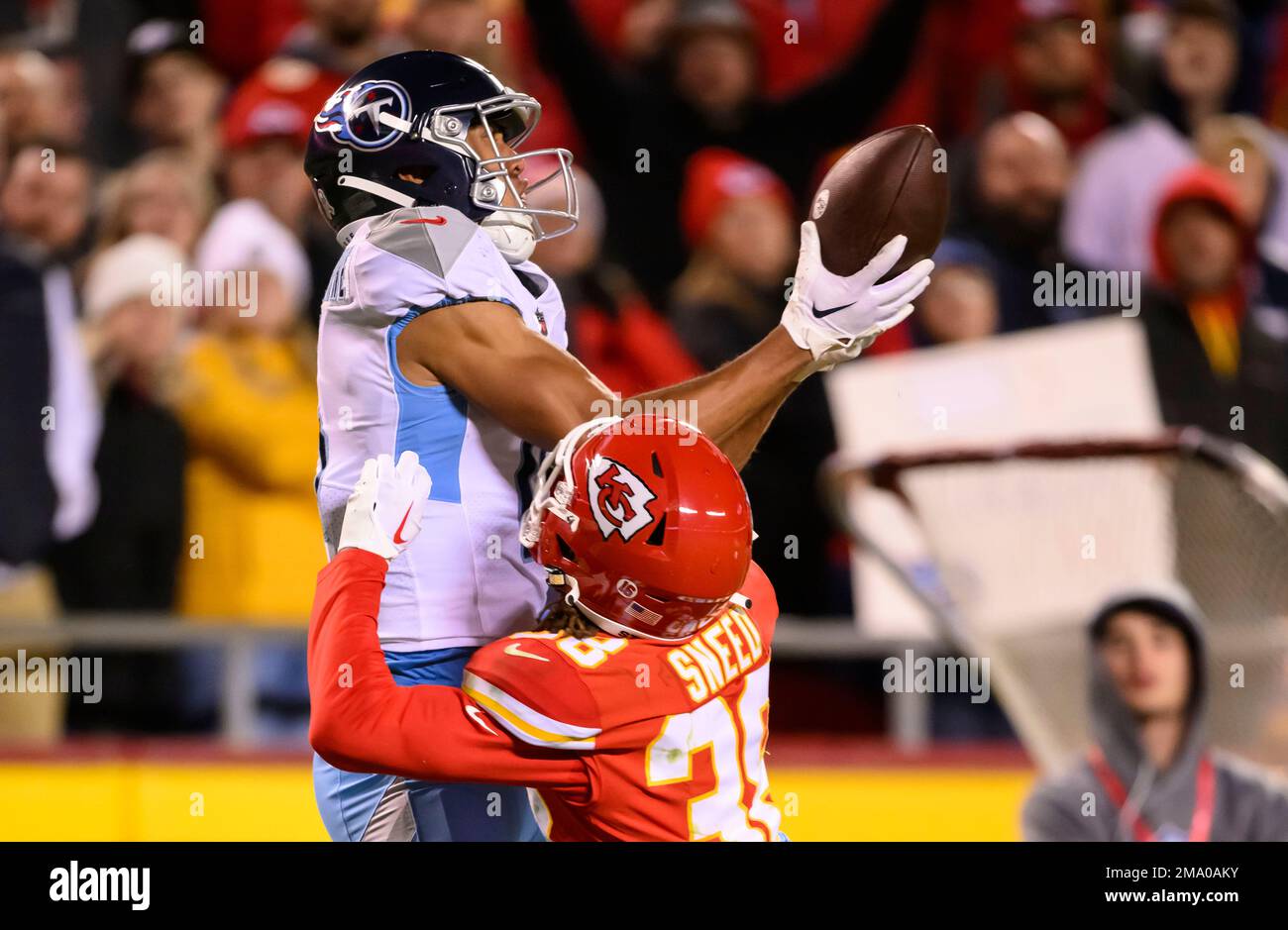 Kansas City Chiefs cornerback L'Jarius Sneed (38) breaks up this pass ...