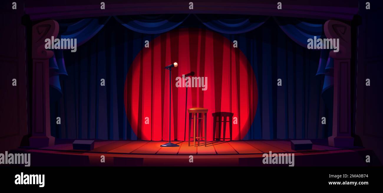 Empty Stage Curtains