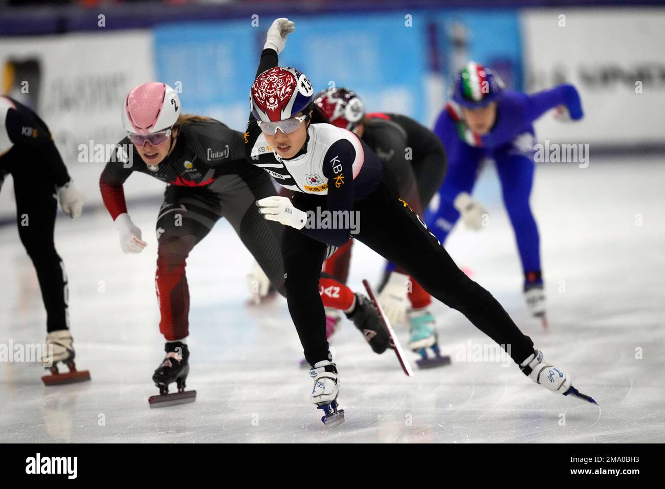 Kim Gilli, of South Korea, competes during the finals of the women's ...