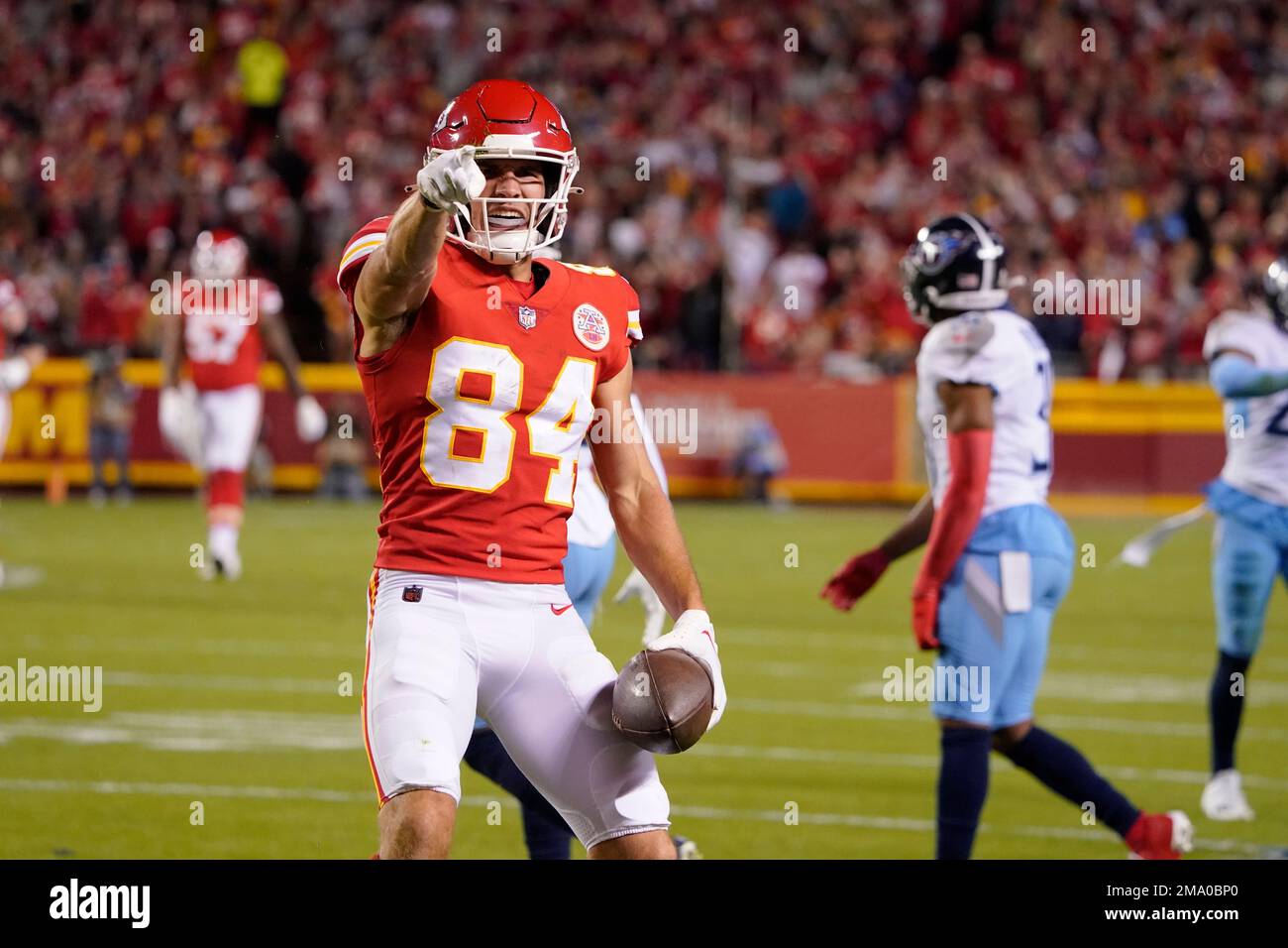 Kansas City Chiefs wide receiver Justin Watson celebrates after making ...