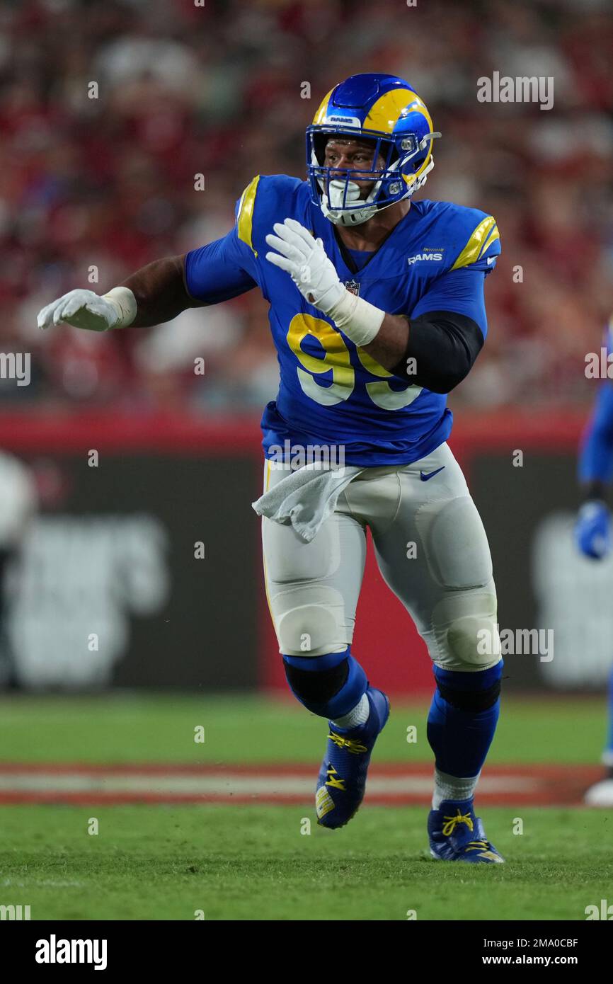 Los Angeles Rams defensive tackle Aaron Donald (99) rushes the ...