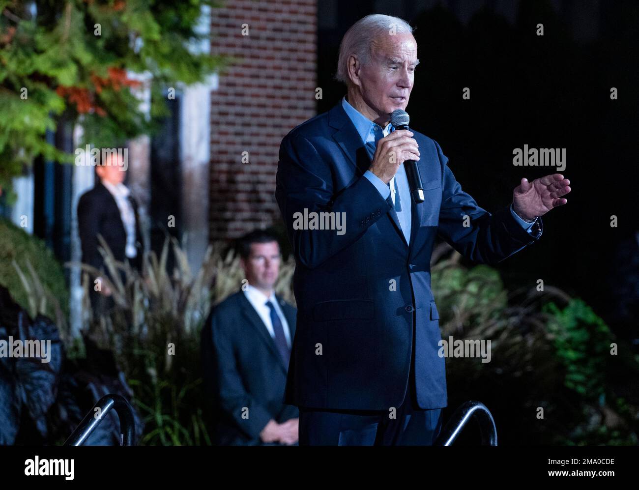 President Joe Biden speaks during a campaign event where he joined New ...