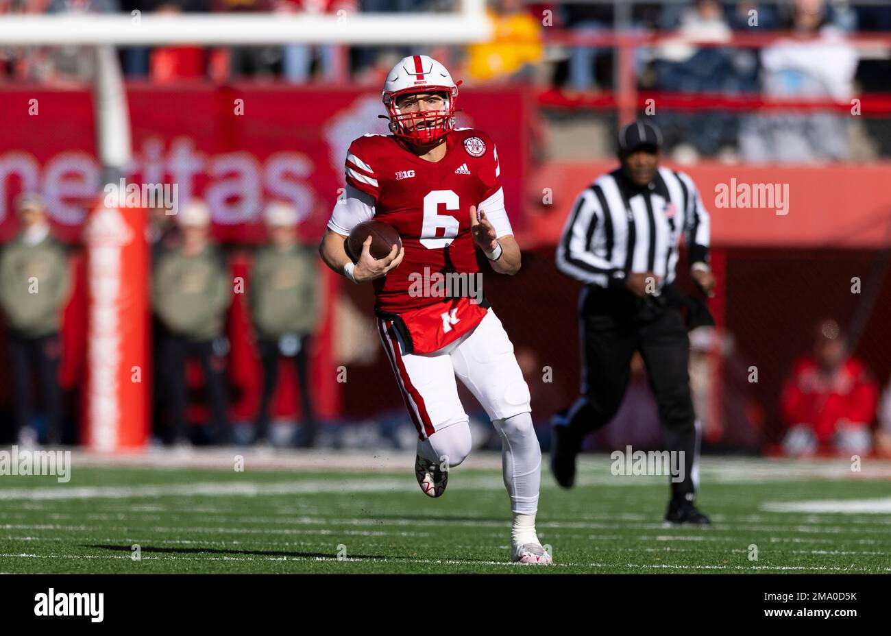 Nebraska quarterback Chubba Purdy (6) carries the ball against ...
