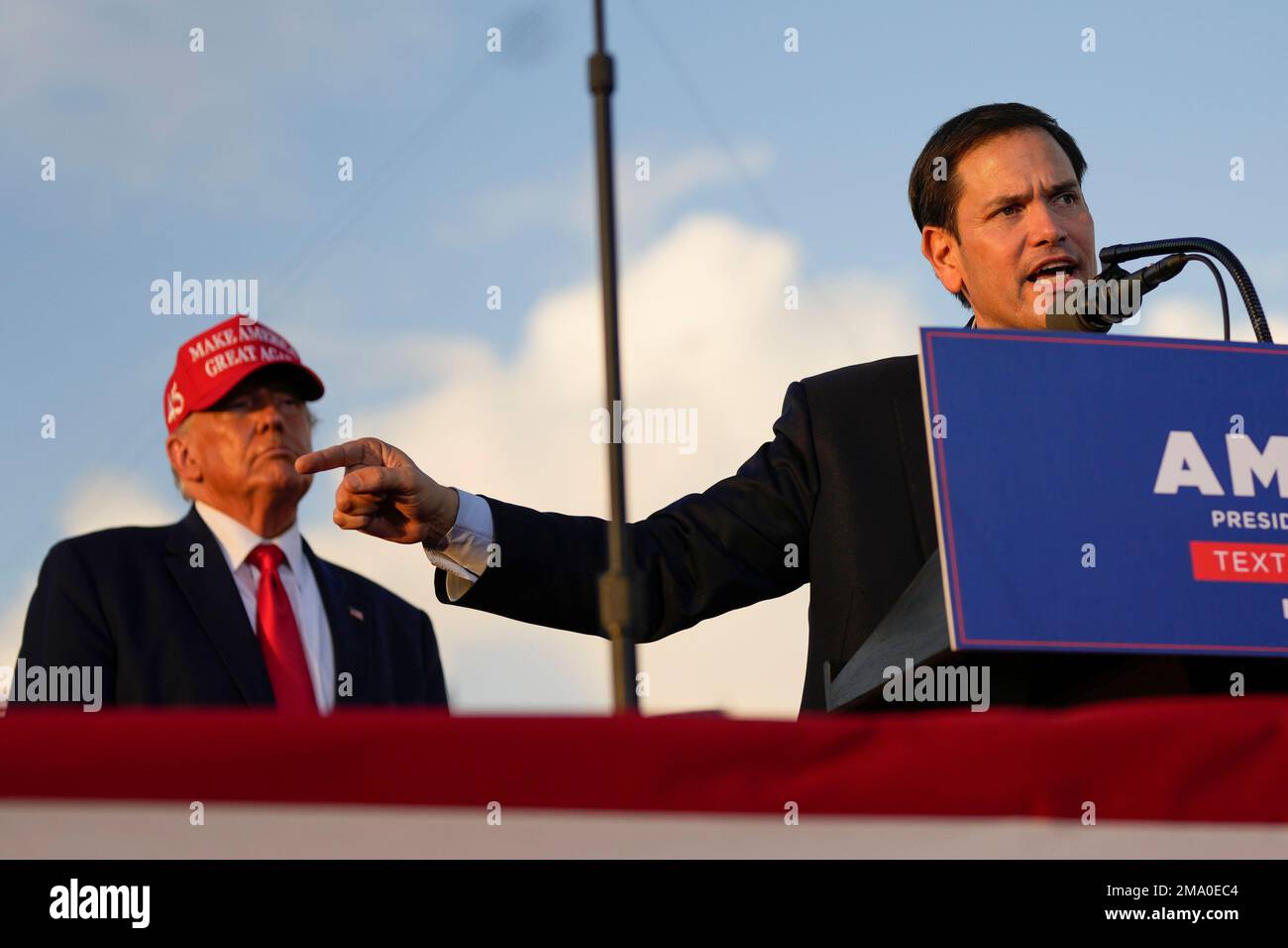 Sen. Marco Rubio, R-Fla., speaks as former President Donald Trump ...