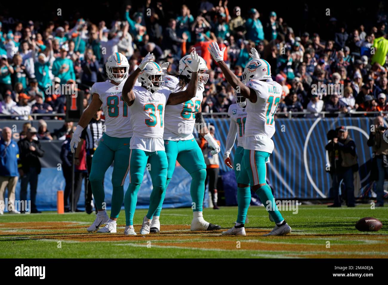 Miami Dolphins running back Raheem Mostert (31) celebrates with ...