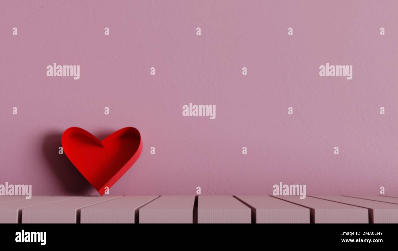Empty heart concept design 3d rendering background, best for valentine ...