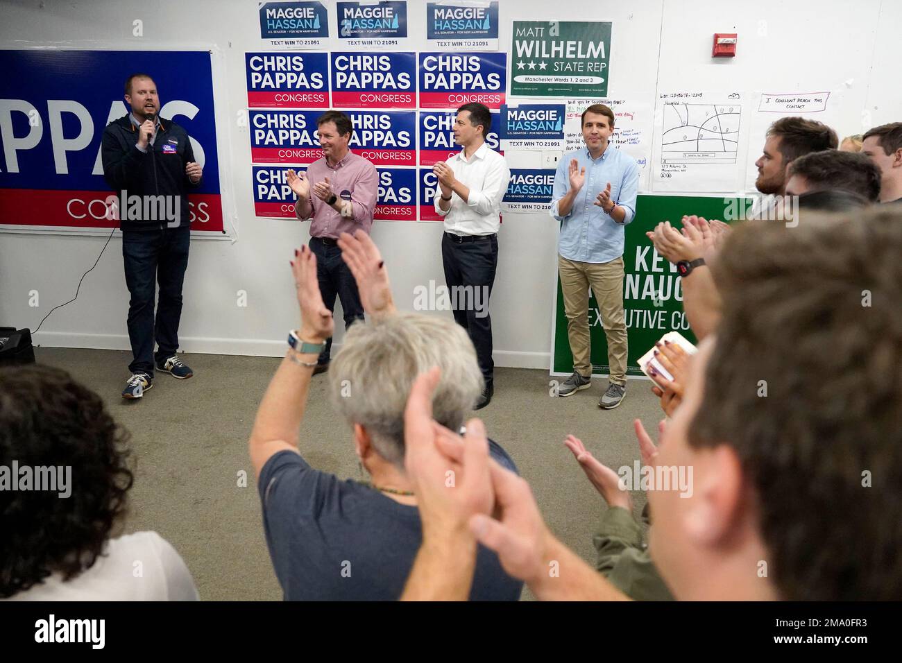 State Rep. Matt Wilhelm, left, speaks as Democratic gubernatorial ...