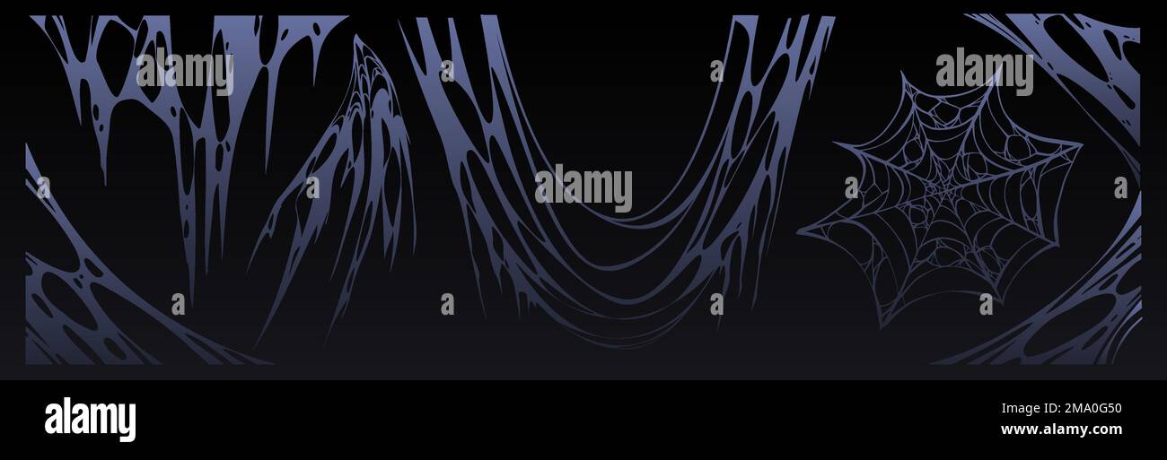 Spider web Halloween set, cobweb, spooky insect net collection design ...