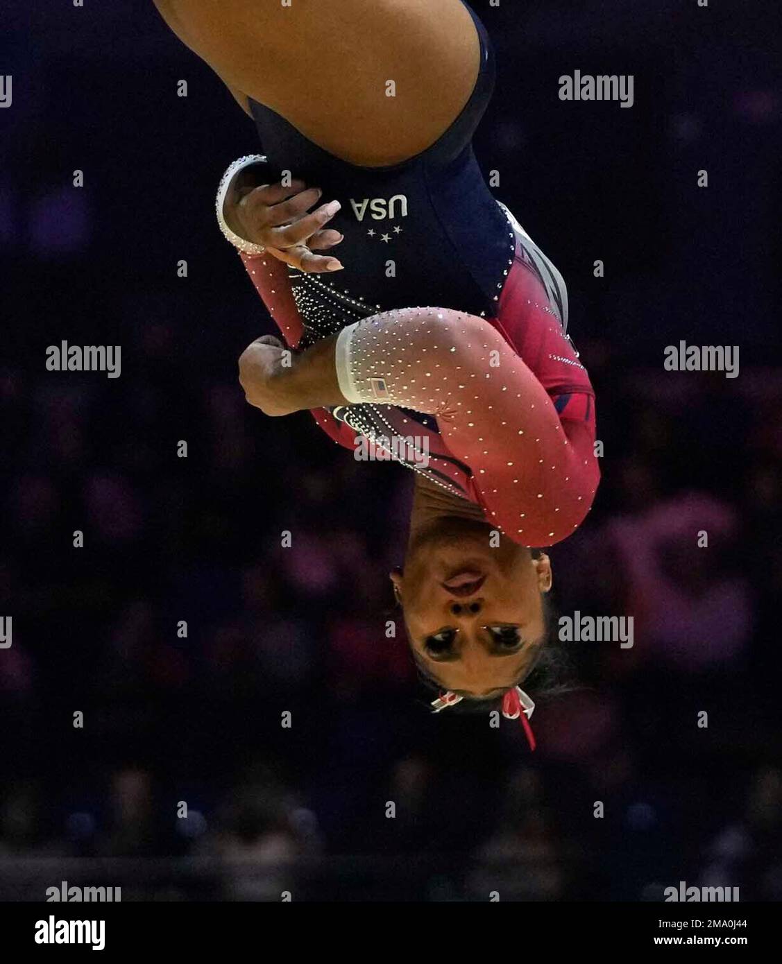 Jordan Chiles of the U.S. competes in the floor exercise finals during ...