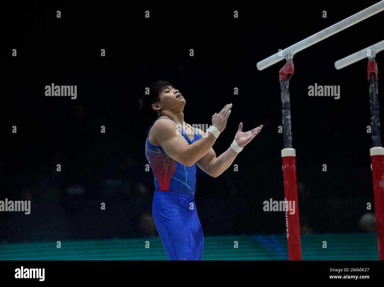 Carlos Edriel Yulo of the Philippines celebrates after competing in the ...
