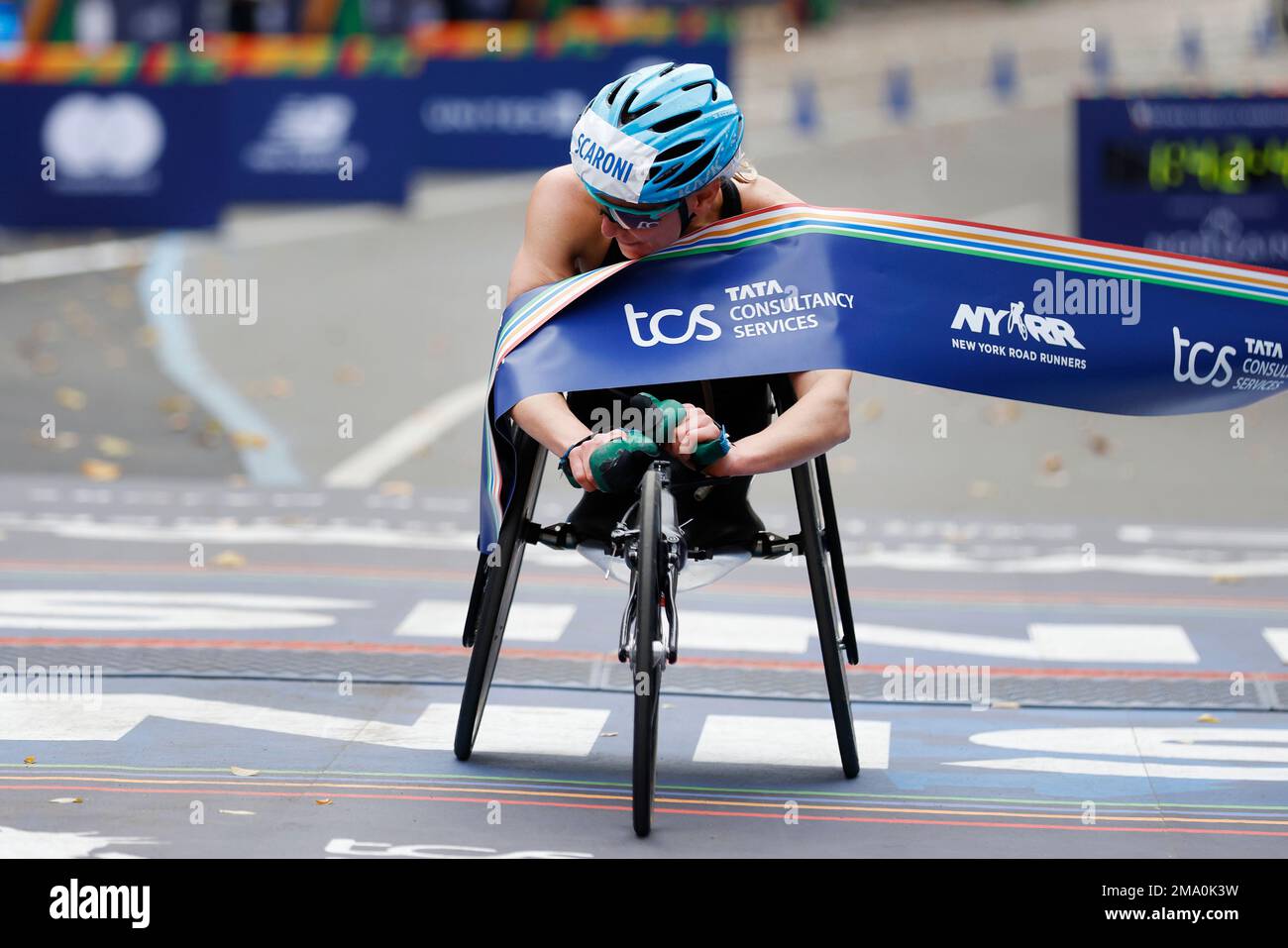 Susannah Scaroni crosses the finish line first in the women's ...