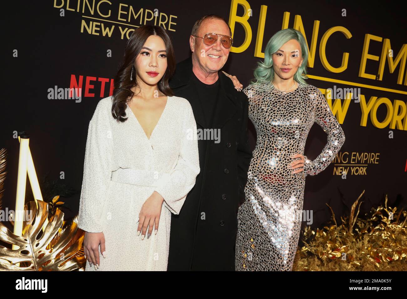 Nam Laks, from left, Michael Kors and Tina Leung attend the Netflix ...