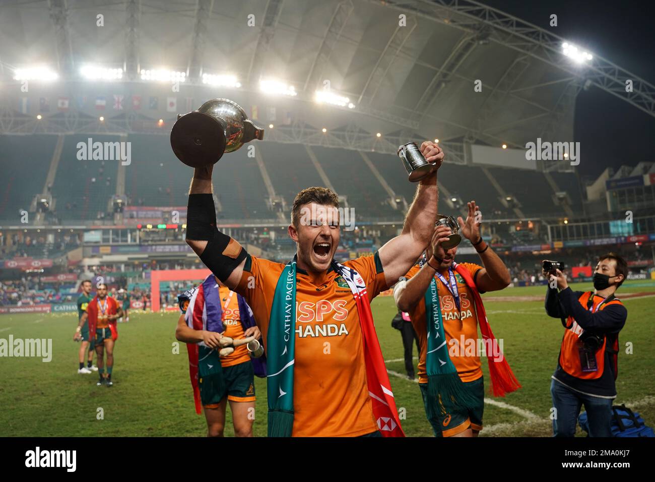 Australia's Nick Malouf holding the winning trophy celebrates after ...