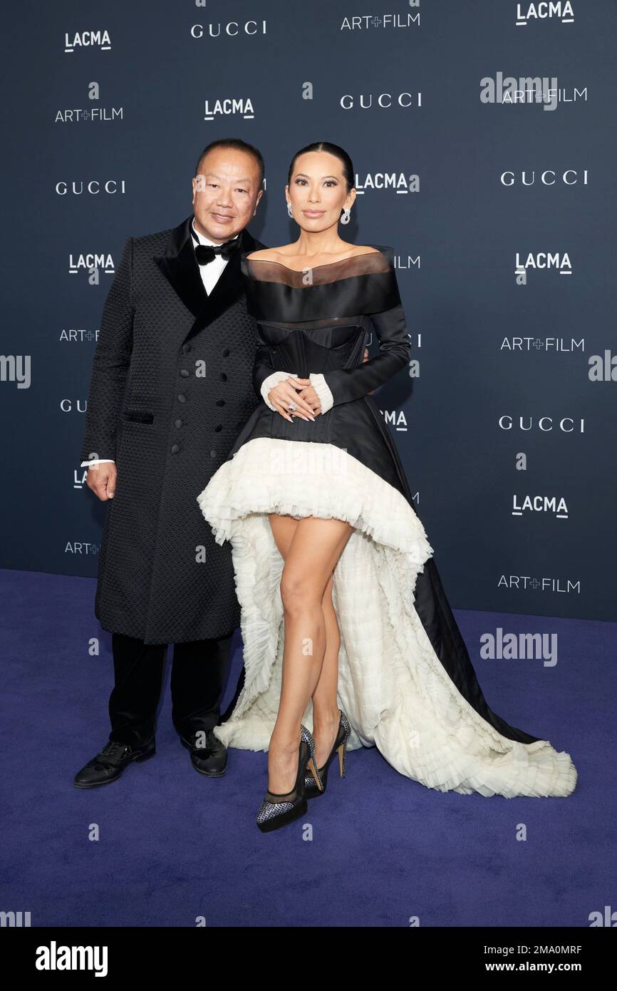 Dr. Gabriel Chiu and Christine Chiu, from left, arrive at the LACMA Art ...