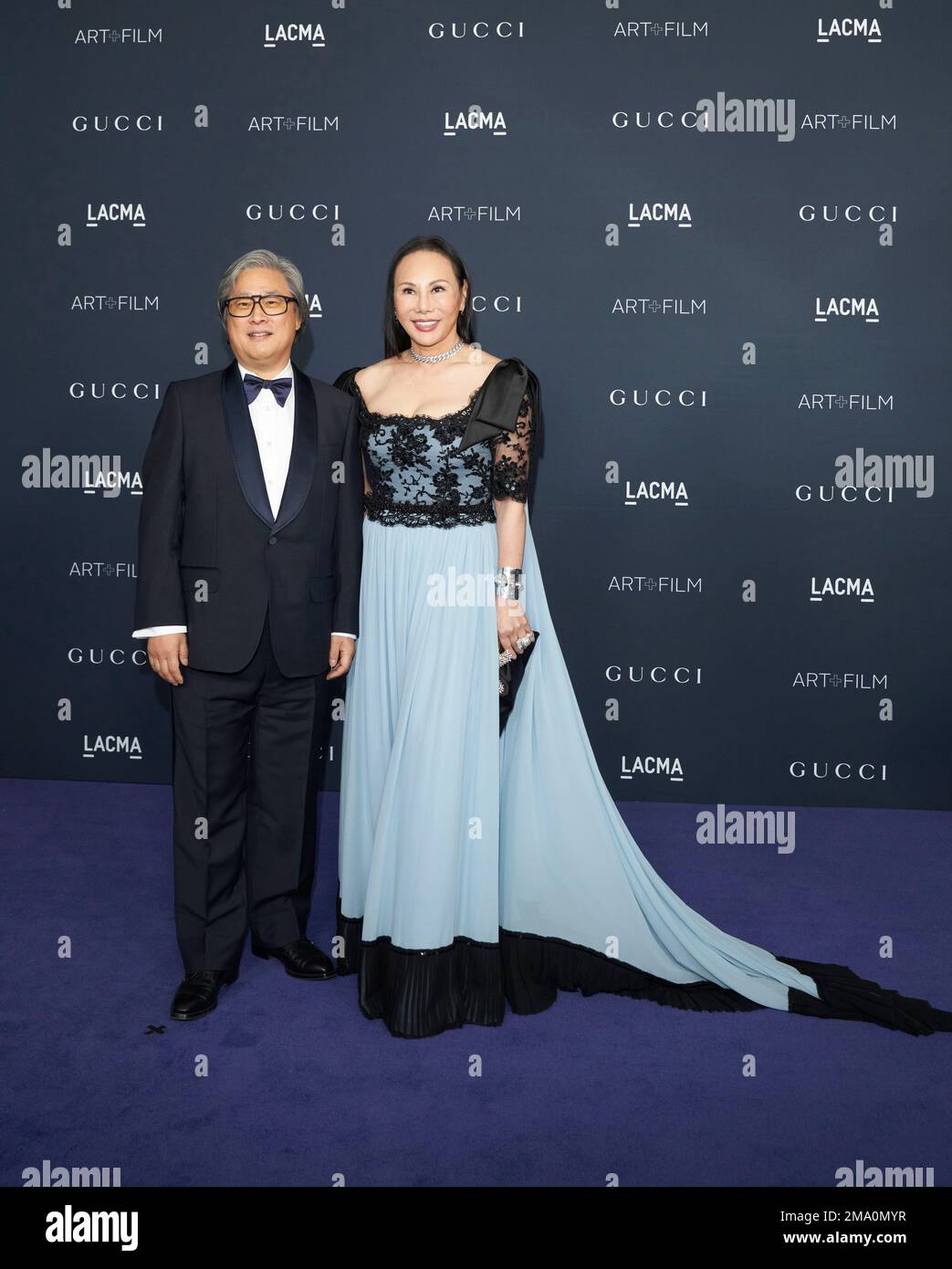 Park Chan-wook, left, and Eva Chow arrive at the LACMA Art+Film Gala on ...