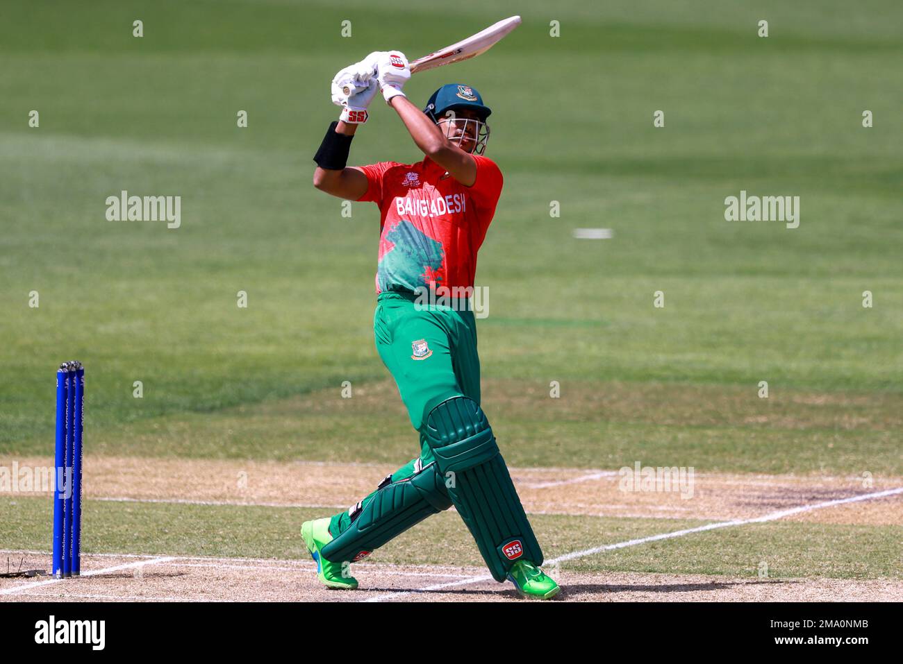 Bangladesh's Soumya Sarkar bats during the T20 World Cup cricket match ...