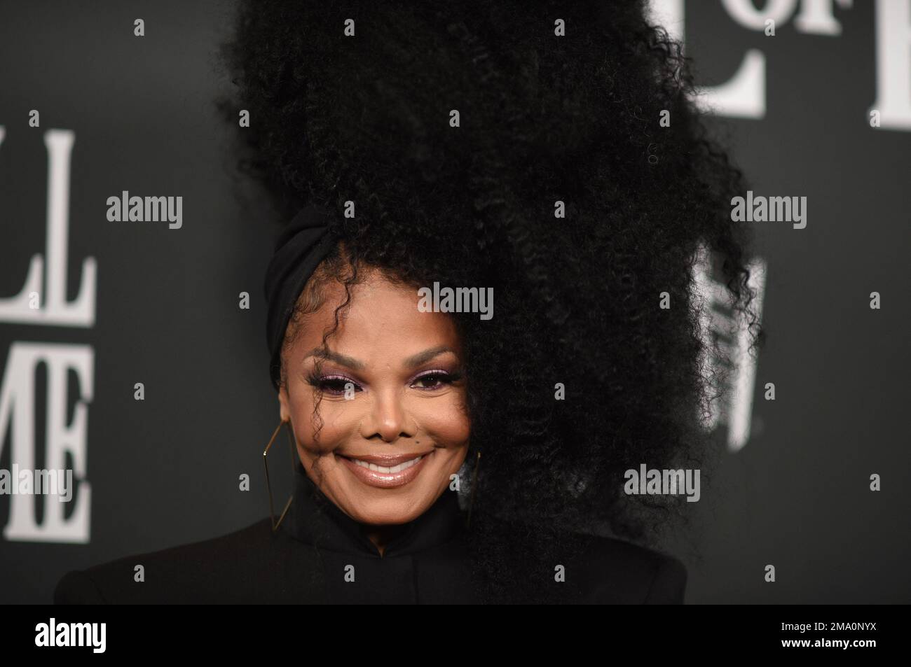 Janet Jackson poses in the press room during the Rock & Roll Hall of ...