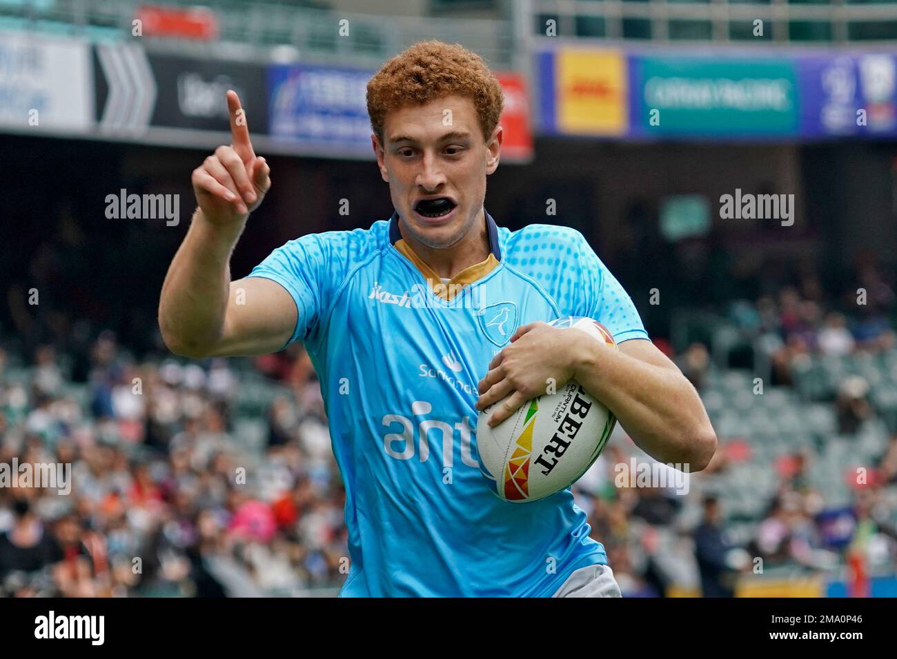 Uruguay's Ignacio Facciolo gestures as he scored against Spain during ...