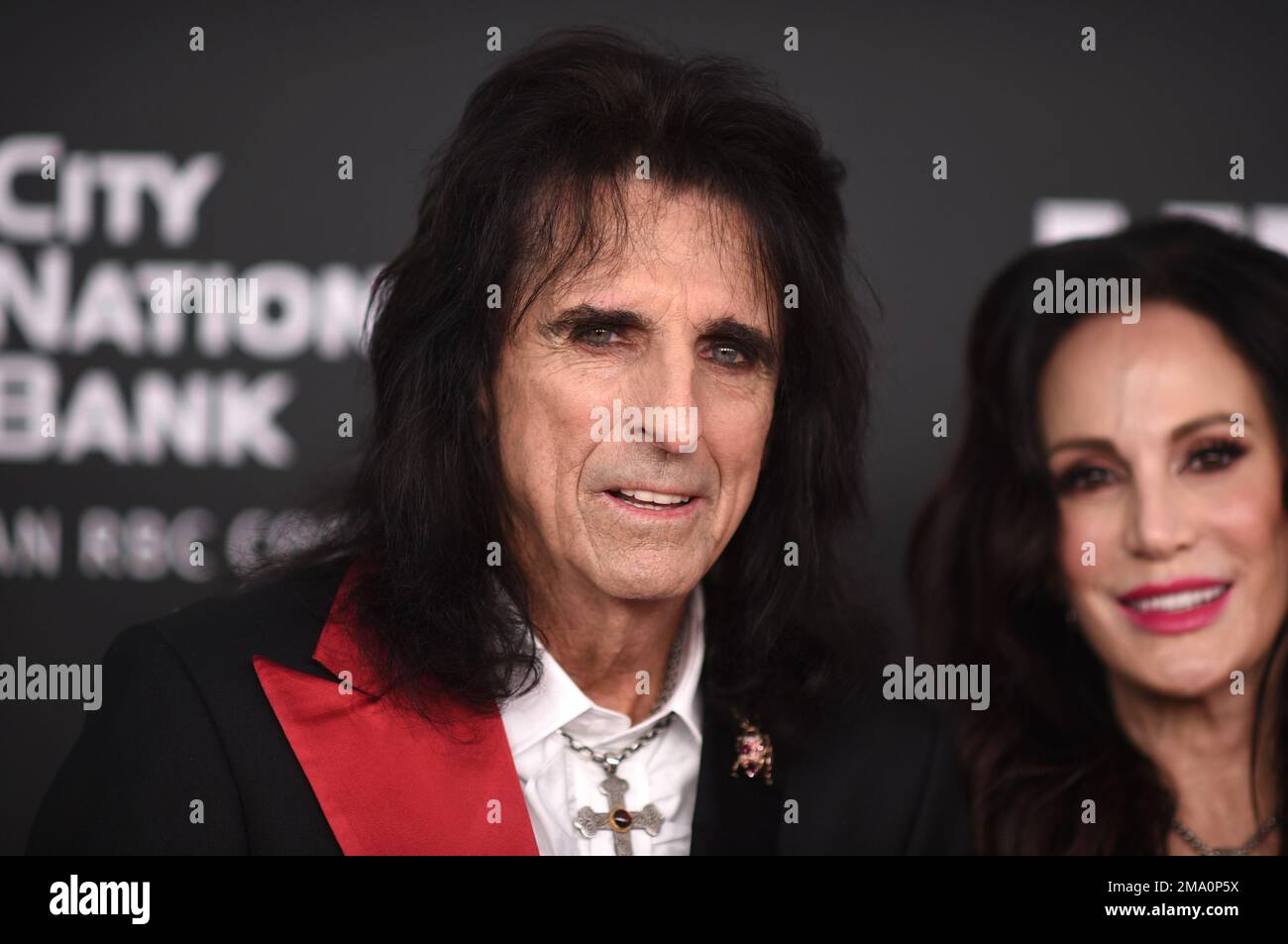 Alice Cooper, left, and Sheryl Goddard arrive at the Rock & Roll Hall ...