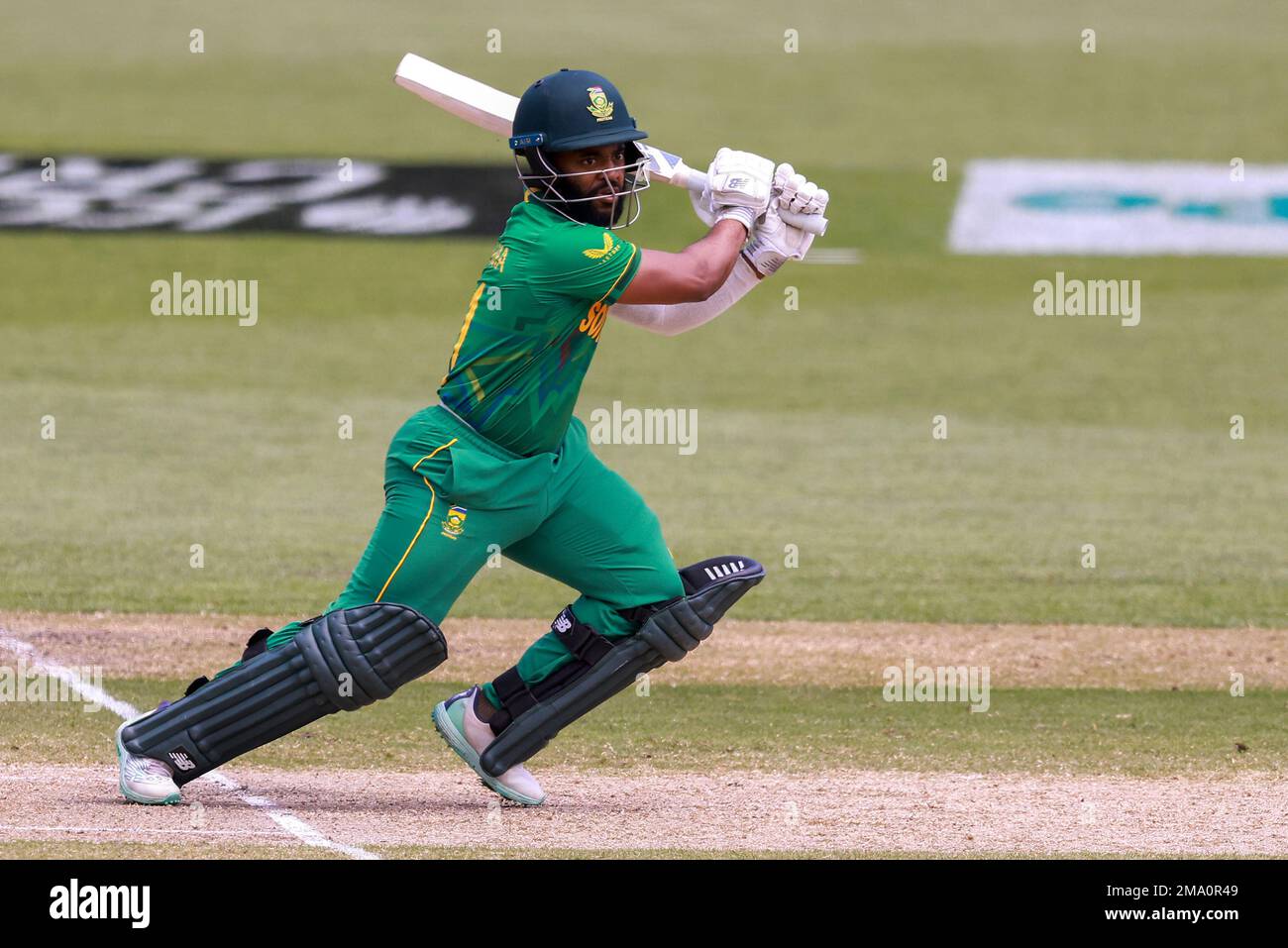 South Africa's Temba Bavuma bats during the T20 World Cup cricket match ...