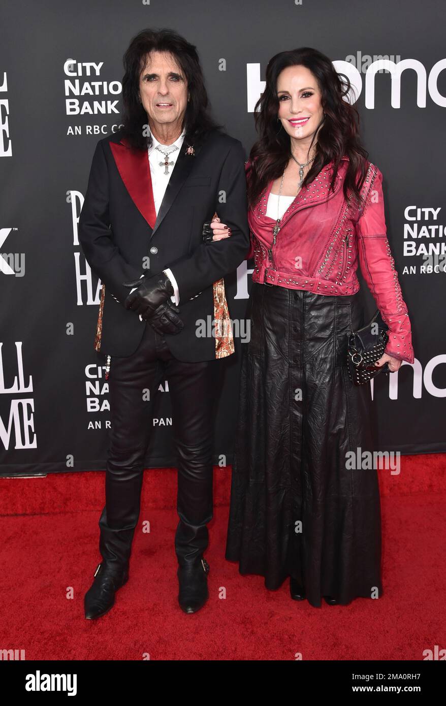 Alice Cooper, left, and Sheryl Goddard arrive at the Rock & Roll Hall ...