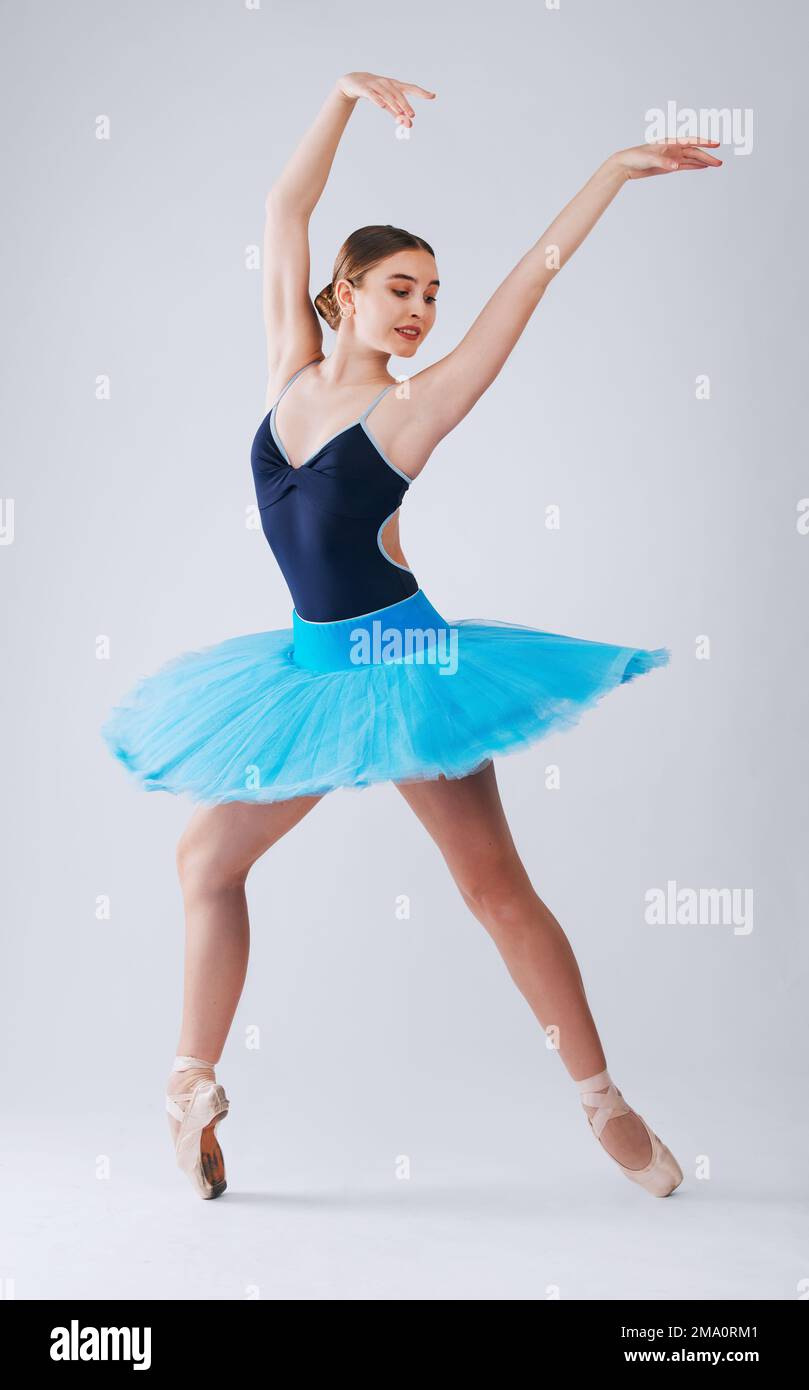 Ballet, creative dance and woman with talent, wellness and freedom with ...