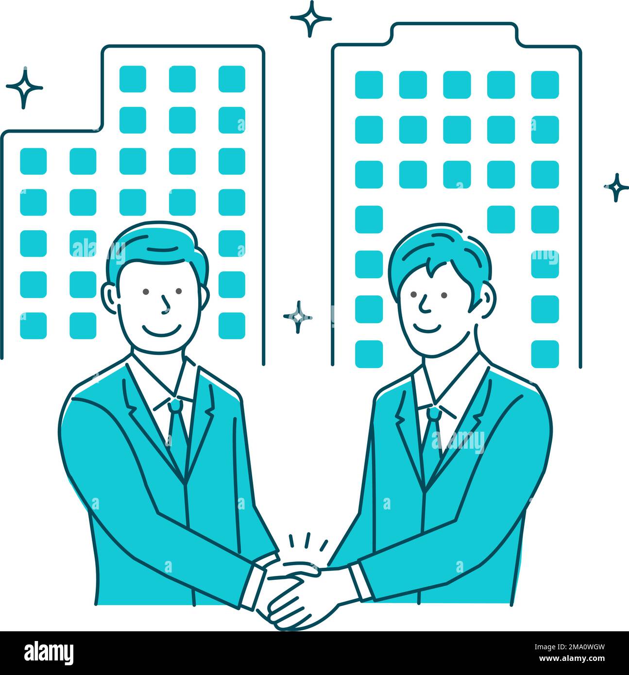 Business man handshake illustration hi-res stock photography and images - Alamy
