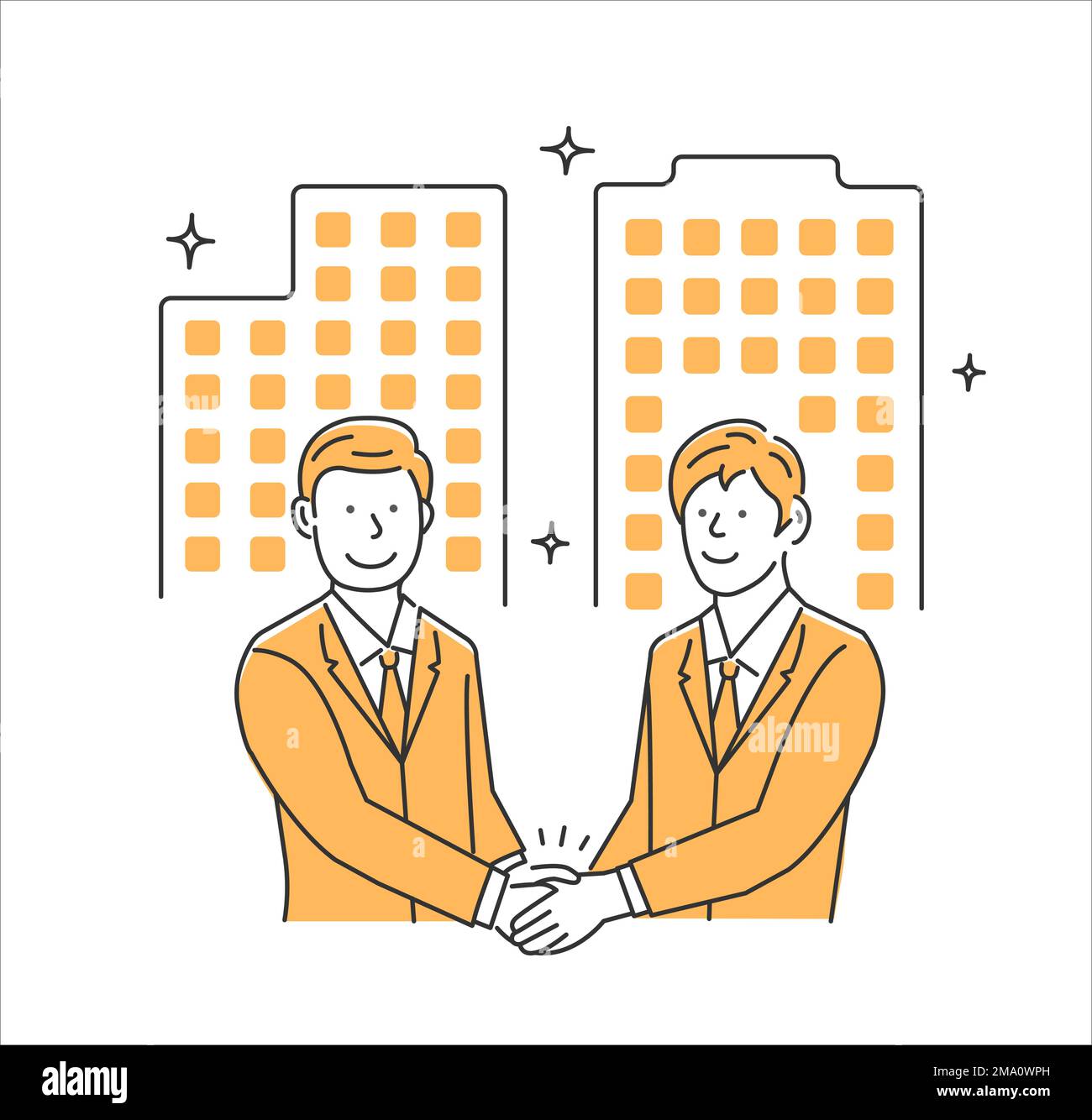 Vector illustration of businessmen shaking hands ( business partnership ...