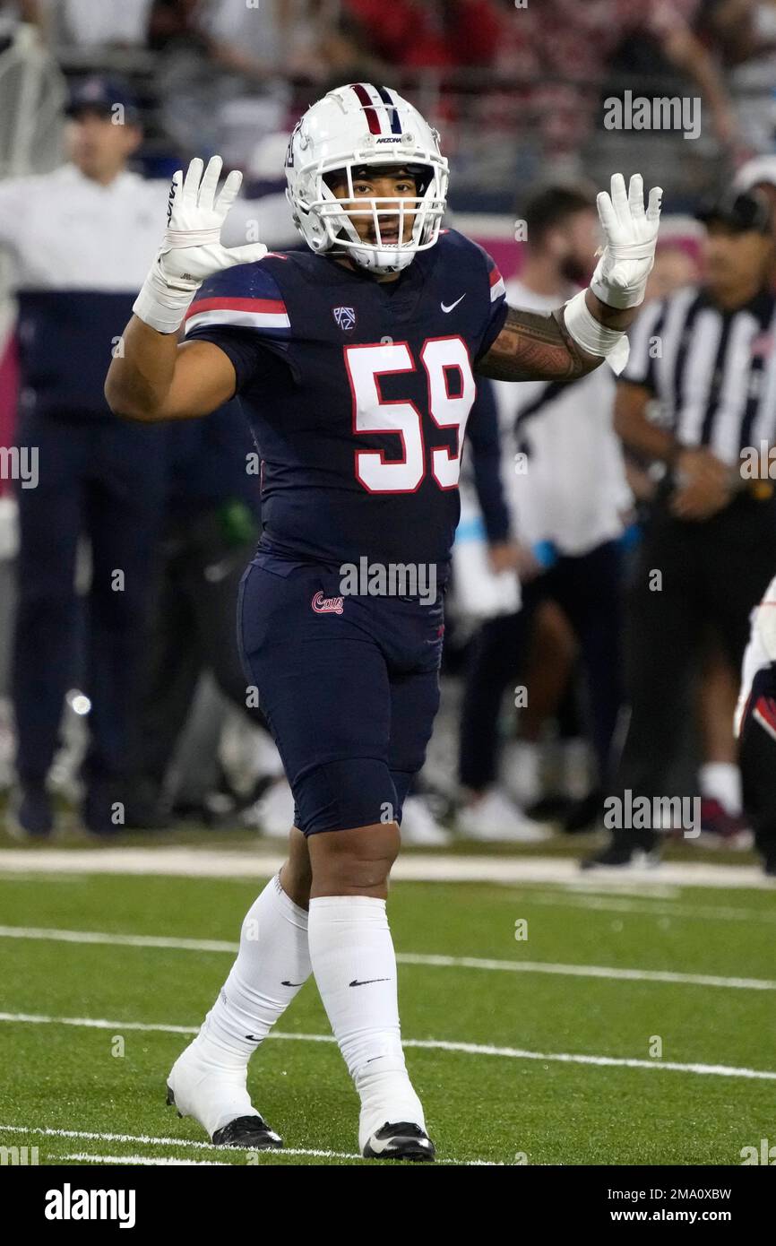 Arizona linebacker Jacob Manu (59) in the first half during an NCAA ...