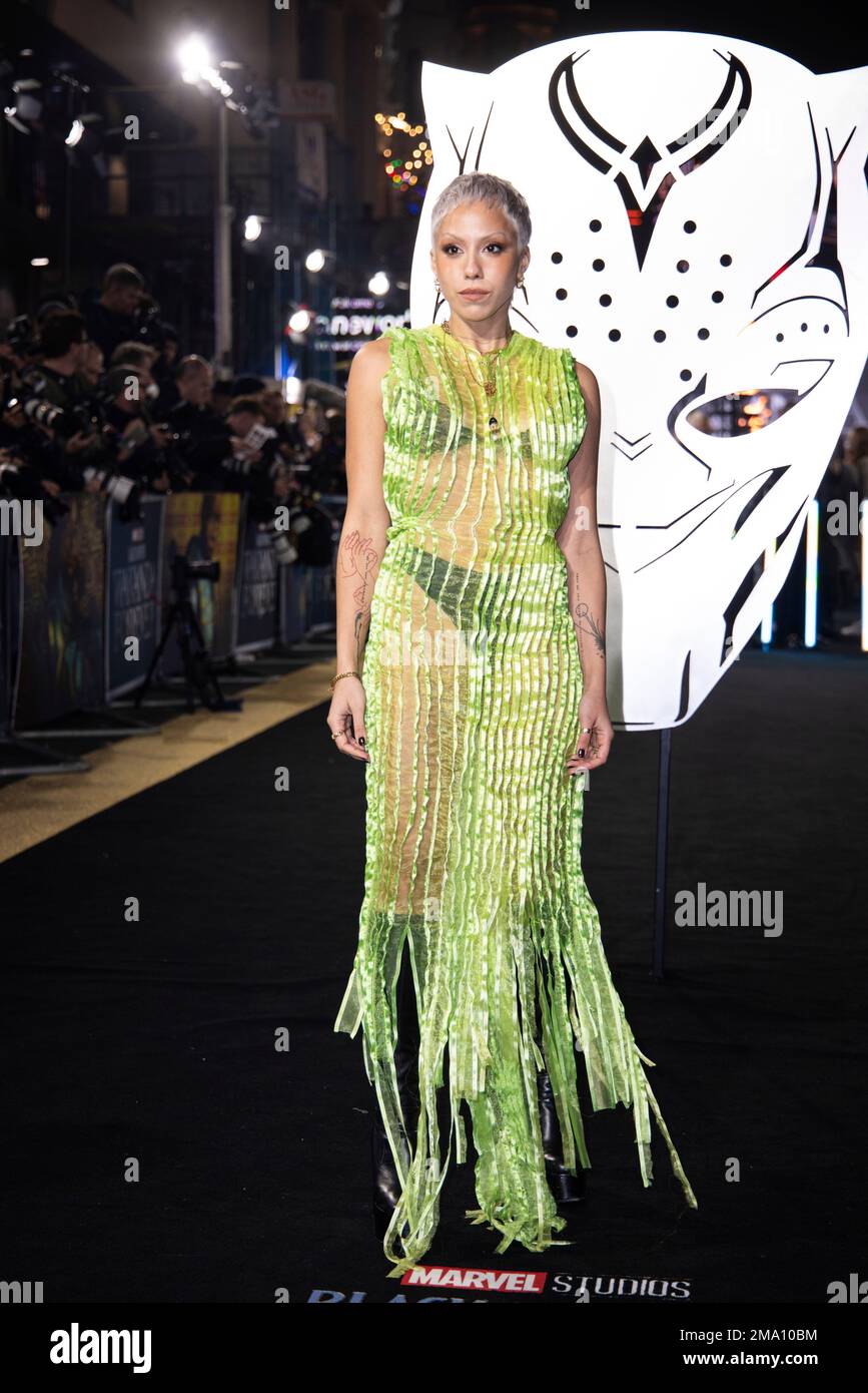 Poppy Ajudha poses for photographers upon arrival for the premiere of ...