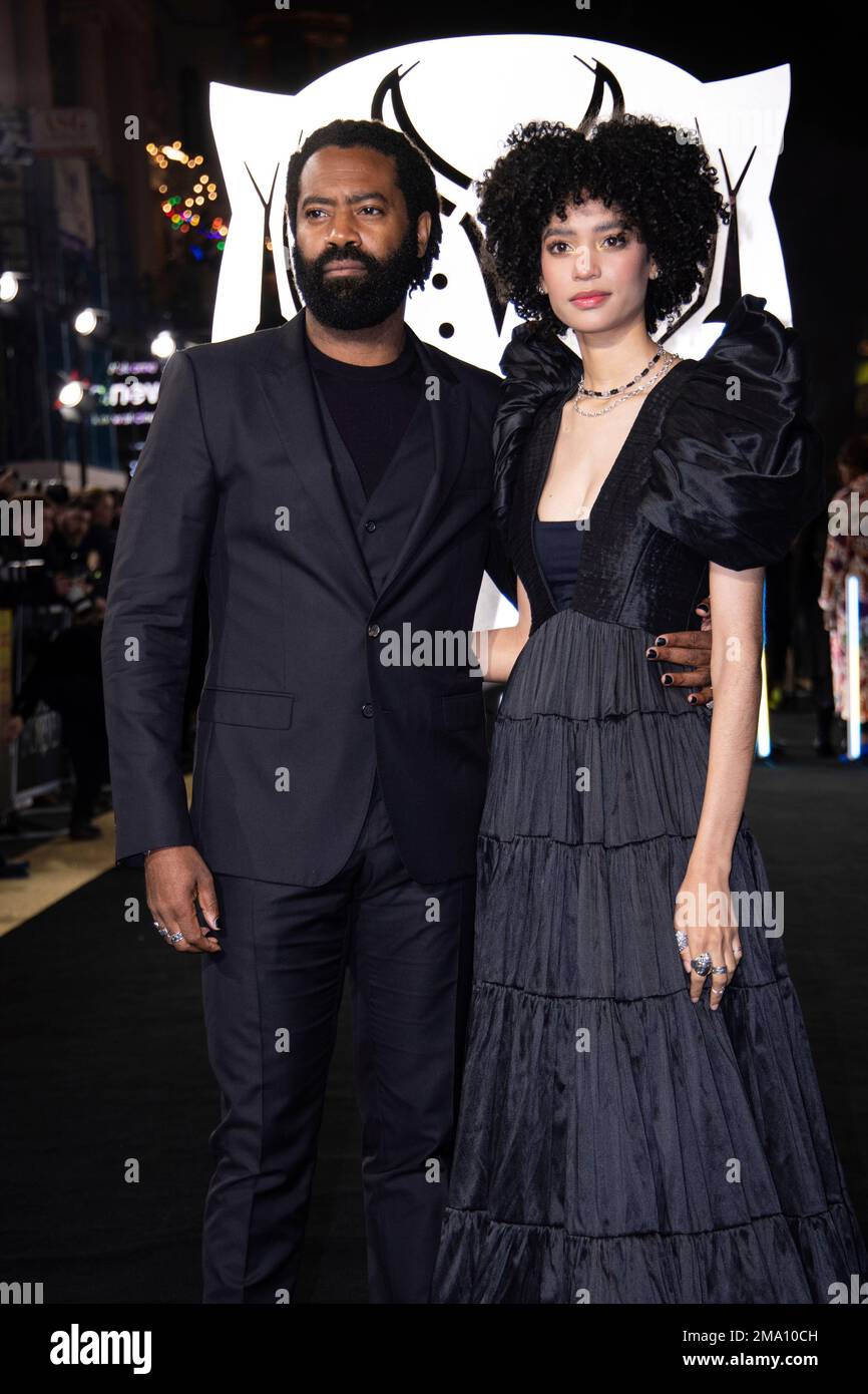 Nicholas Pinnock and Tia Rolph pose for photographers upon arrival for ...