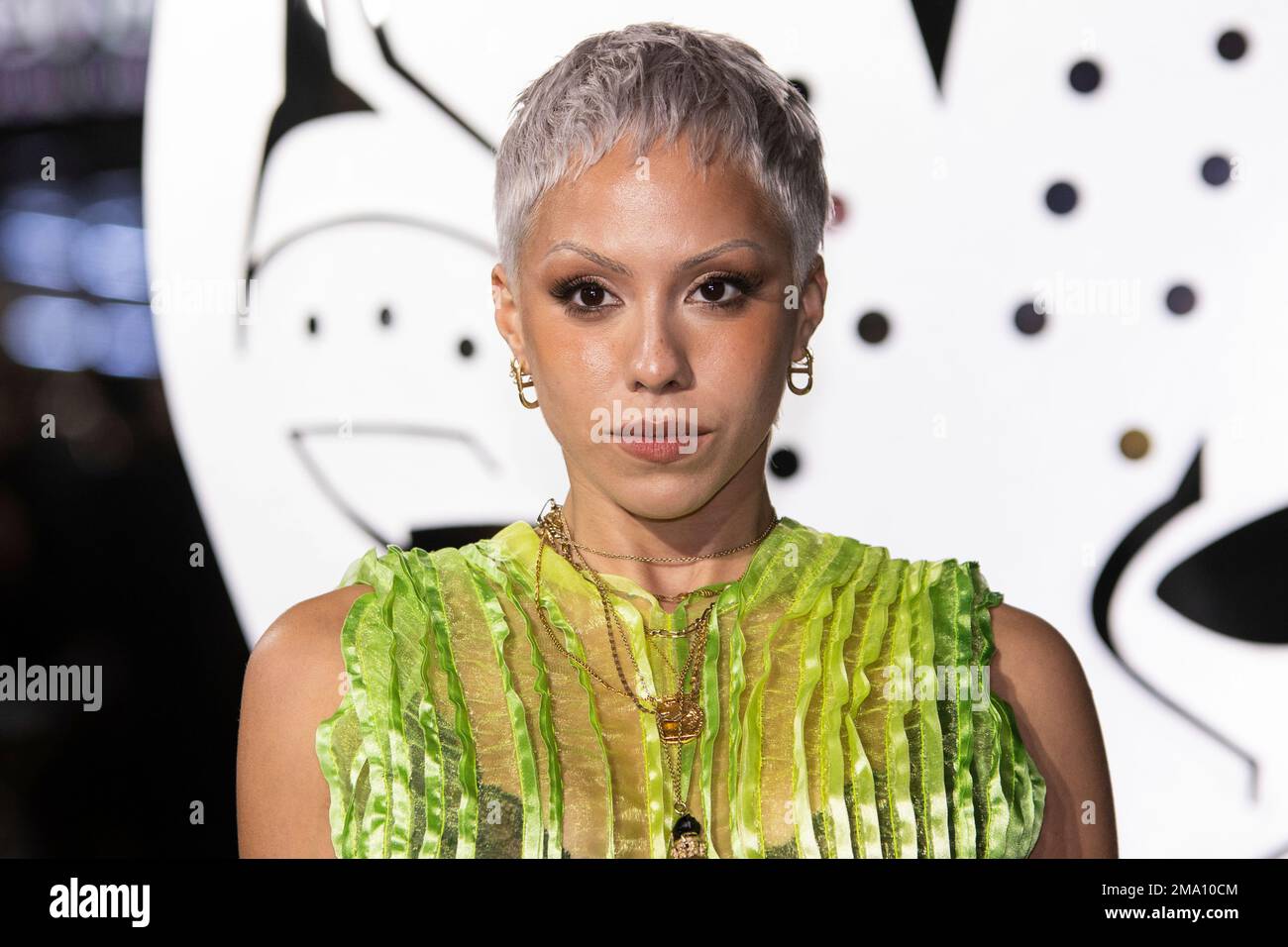 Poppy Ajudha poses for photographers upon arrival for the premiere of ...