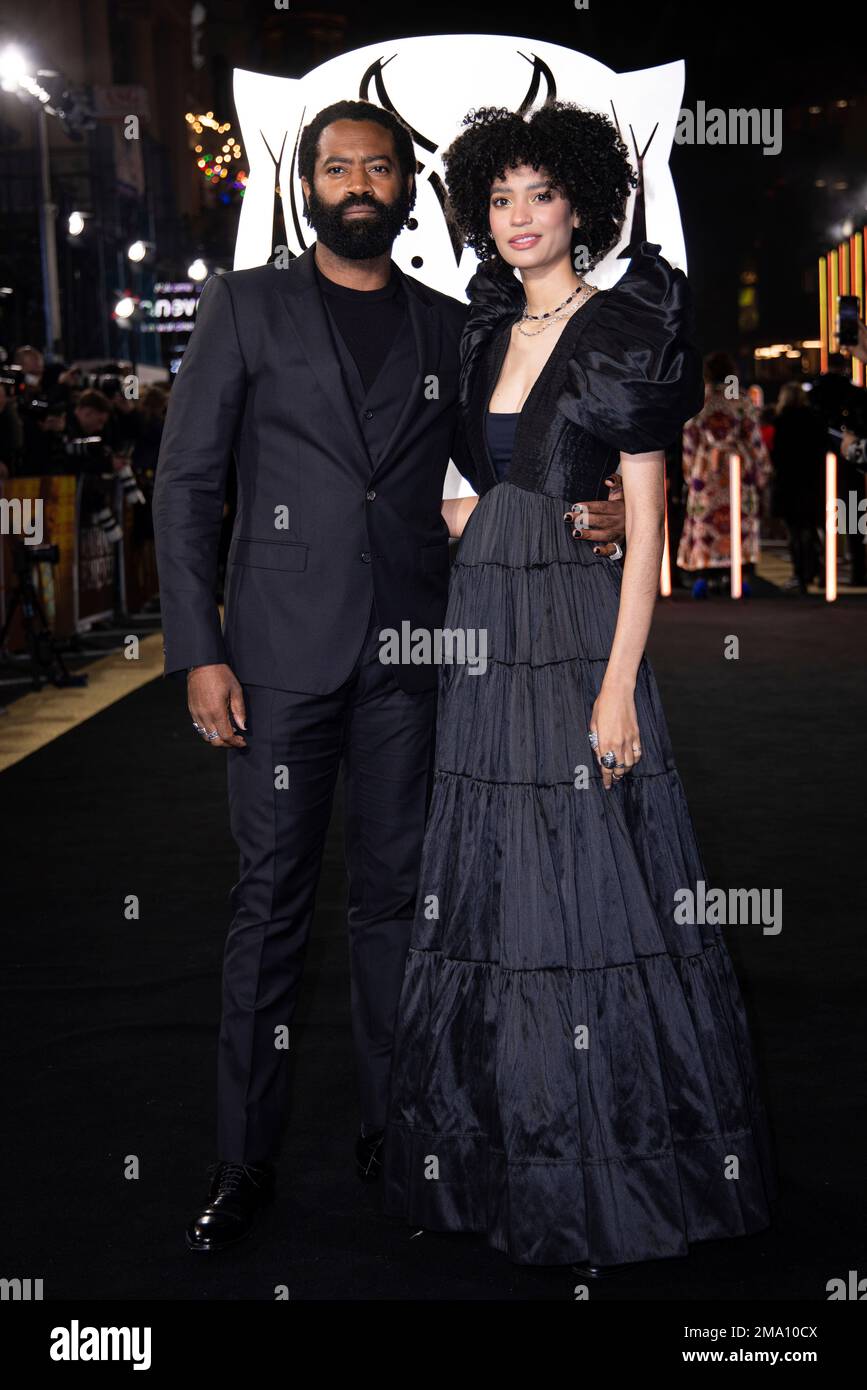 Nicholas Pinnock and Tia Rolph pose for photographers upon arrival for ...