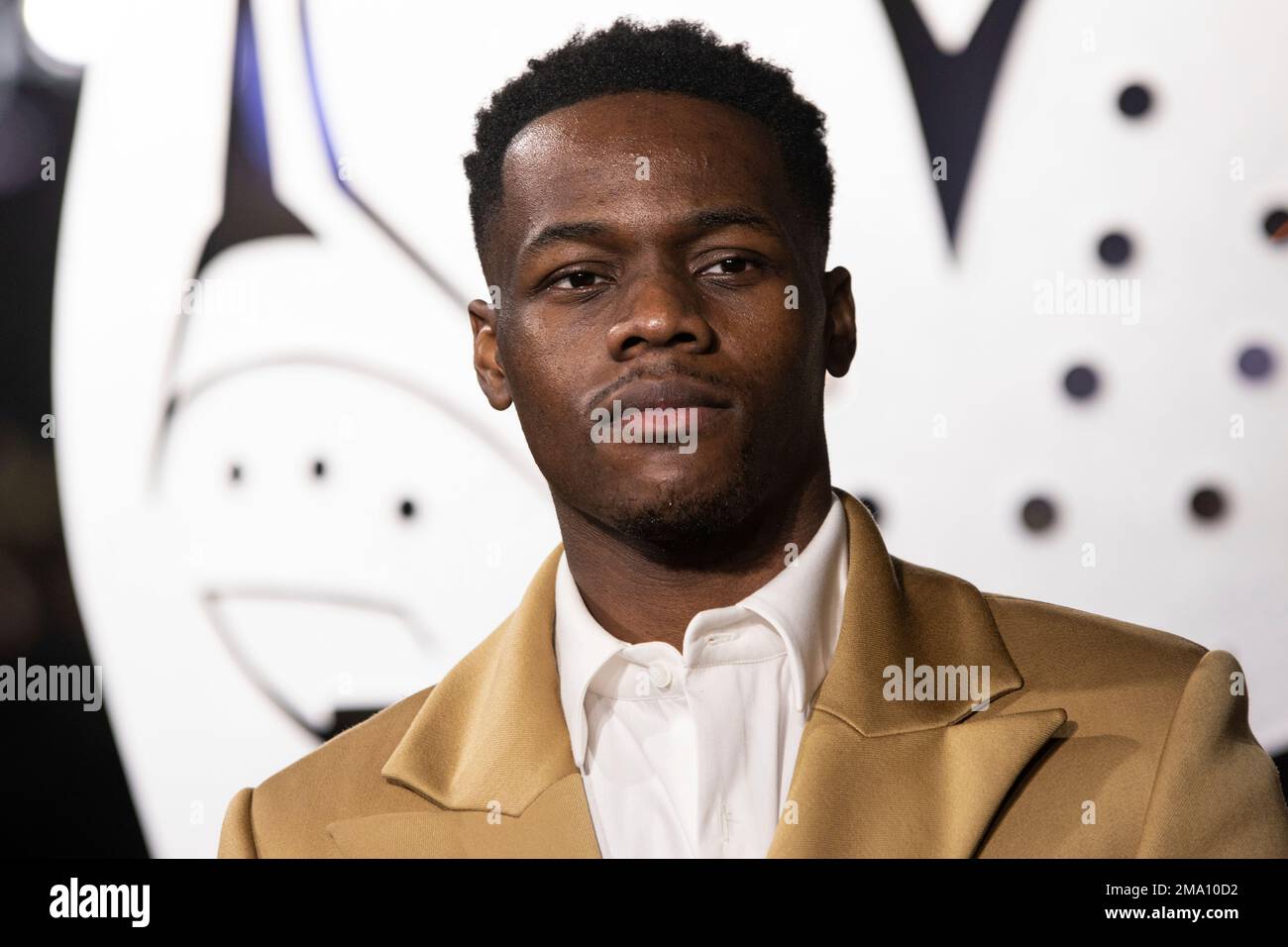 Stephen Odubola poses for photographers upon arrival for the premiere ...