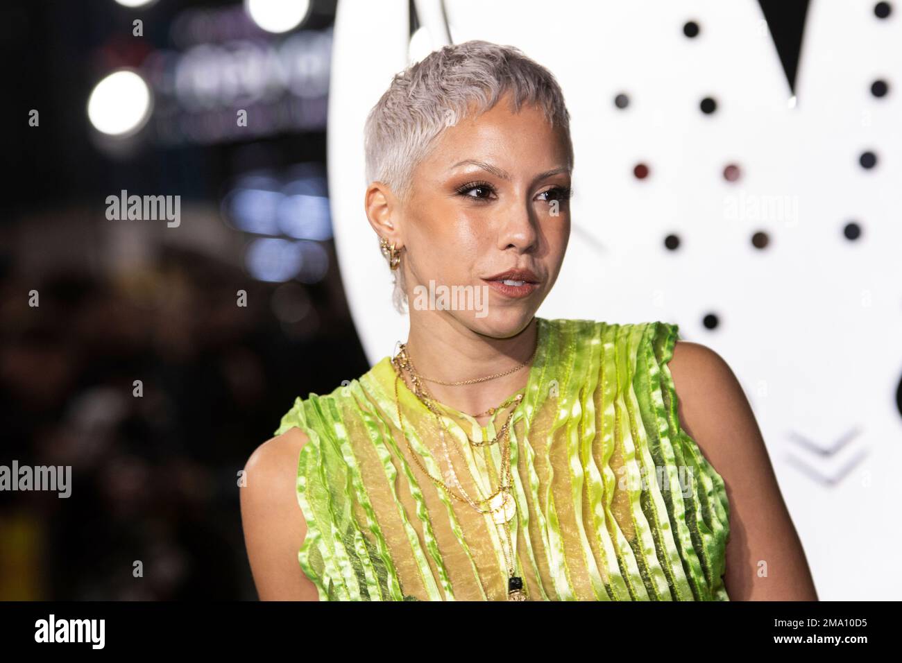 Poppy Ajudha poses for photographers upon arrival for the premiere of ...