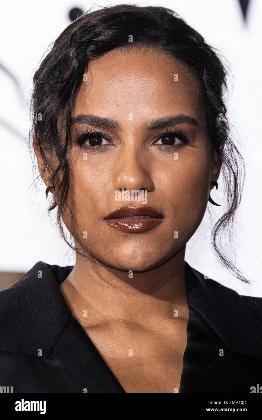 Saffron Hocking poses for photographers upon arrival for the premiere ...