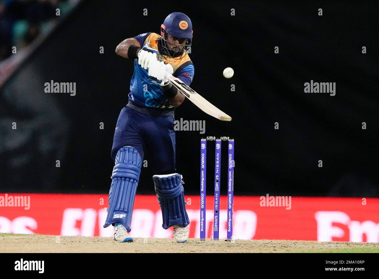 Sri Lanka's Charith Asalanka bats during the T20 World Cup cricket ...